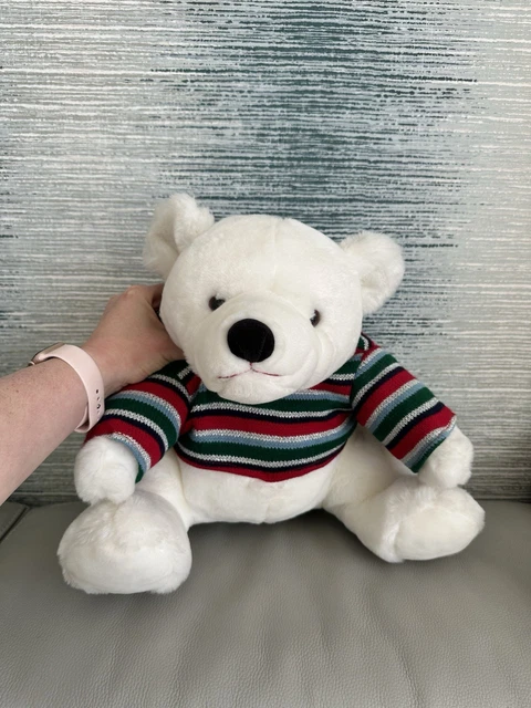 TESCO CHILLY WHITE Podge polar bear Soft Toy 14" tall jumper scarf 2003 ...