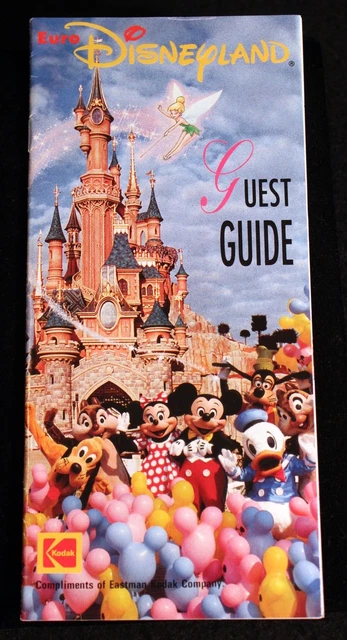 EURO DISNEYLAND PARIS 1992 First Edition MAP Guest Guide Walt Disney ...