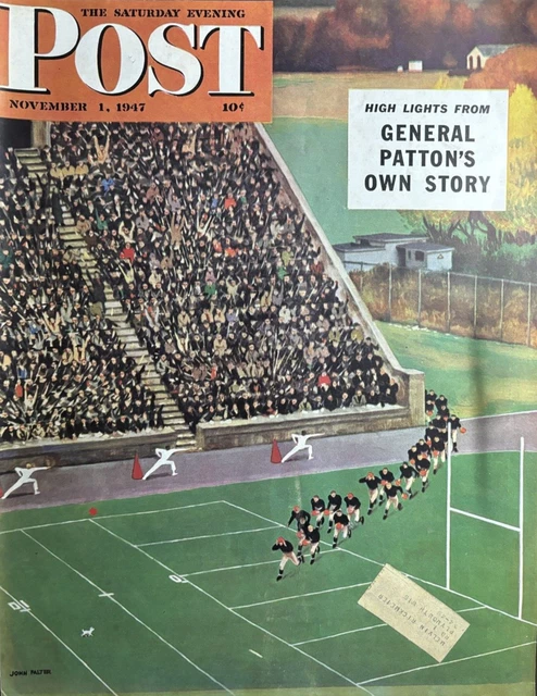 1947 JOHN FALTER Saturday Evening Post Football Original Magazine Cover ...