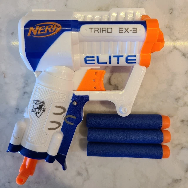 NERF N-STRIKE ELITE Triad EX-3 Blaster with 3 Darts £5.68 - PicClick UK