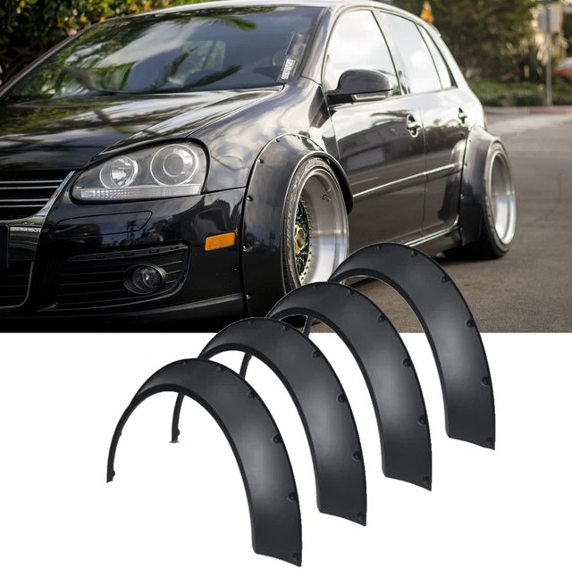 4.5& FENDER FLARES Extra Wide Body Wheel Arches For VW Passat GOLF MK5 ...