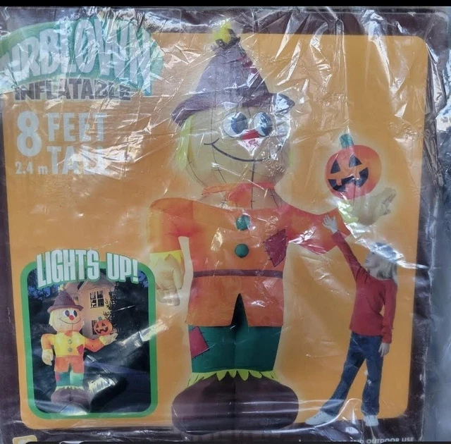 GEMMY- 8 FOOT Airblown Inflatable Scarecrow Thanksgiving Halloween $160 ...