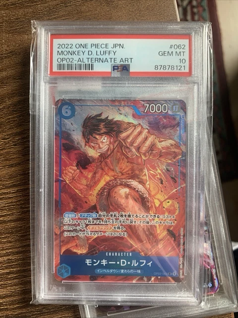 MONKEY D. LUFFY One Piece TCG OP02-062 Alternate Art PSA 10 GEM MINT ...