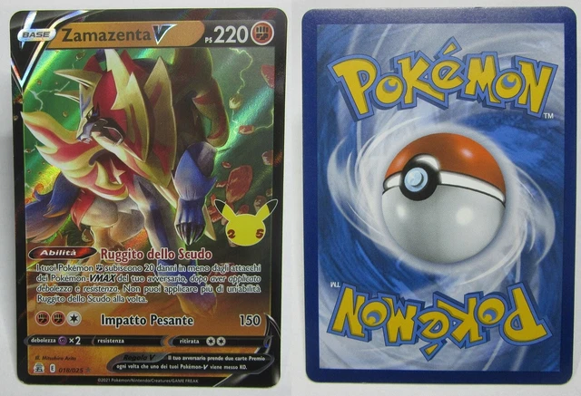 CARTA CARD POKÉMON Zamazenta V 018/025 ITA Gran festa Near Mint (cp29 ...
