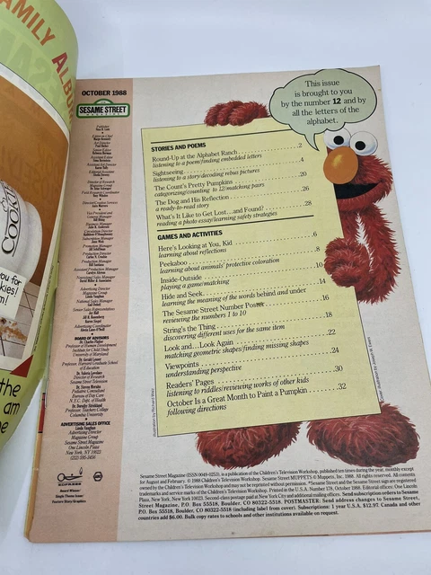 SESAME STREET MAGAZINE October 1988 £3.96 - PicClick UK