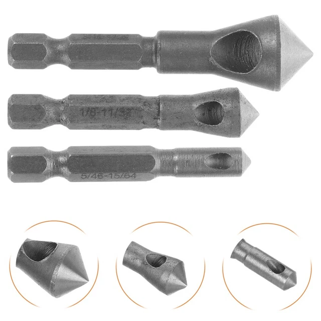 SET OF 2 Deburring External Chamfer Tool Adjustable Depth Countersink ...