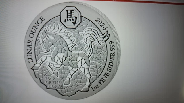 1 OZ SILBER Ruanda Lunar Serie 2026 Pferd , original in Folie ! EUR 55 ...