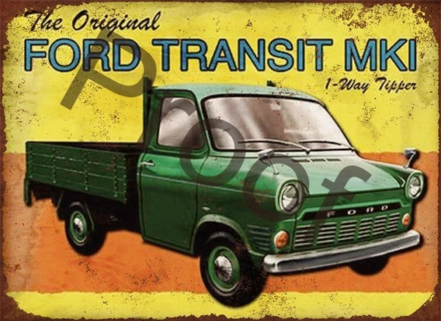 FORD TRANSIT MK1 #0053 Sign 10 X 7.7"Garage Shed Aluminium Metal Plaque ...
