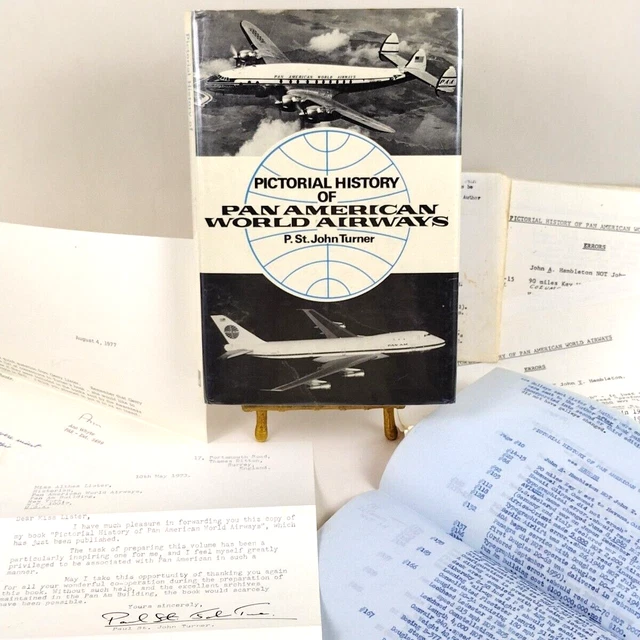 PICTORIAL HISTORY OF Pan American World Airways, SIGNED w/Letters & PAN ...