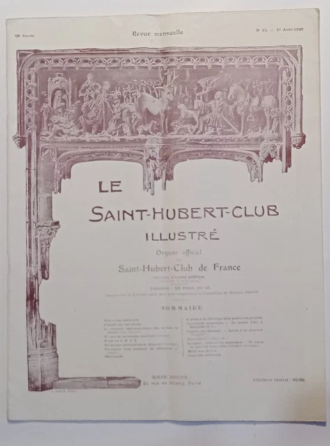 LE SAINT- HUBERT Club Illustre - 1920 EUR 7,00 - PicClick FR
