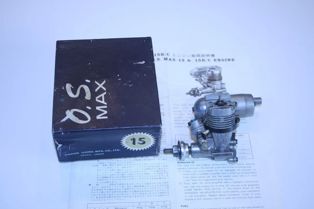 OS MAX 15 R/C Nitro Engine with Original Exhaust, Box and Instructions ...
