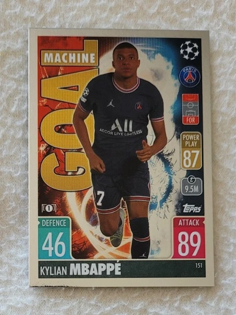 TOPPS MATCH ATTAX 2021/22 Kylian Mbappé Goal Machine Trading Card #151 ...
