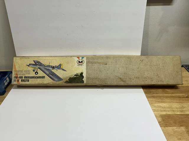 VINTAGE CONTROL LINE Model Airplane kit Midwest ME-109 Stunt Complete ...