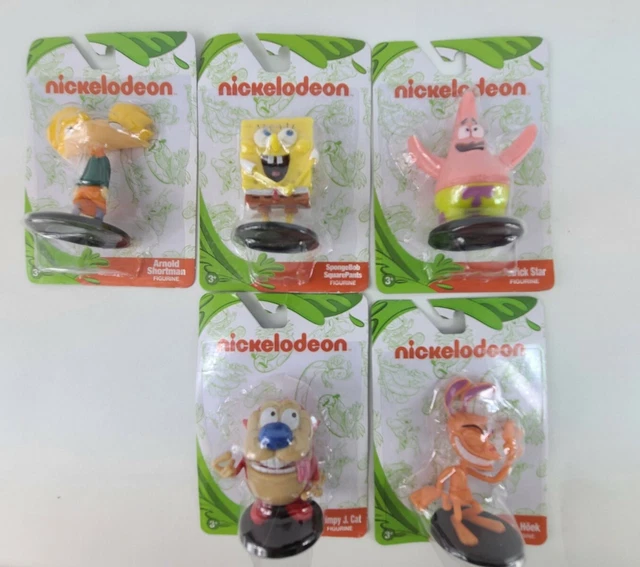 NICKELODEON MINI FIGURINES- Spongebob Ren Stimpy Arnold Lot 5 ...