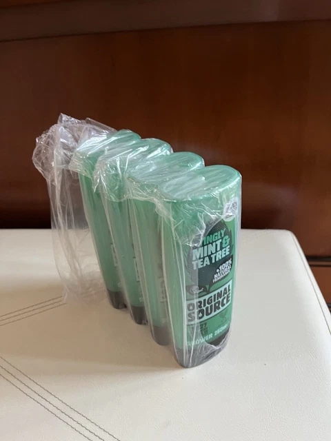ORIGINAL SOURCE 4 New Bottles of Tingly Mint & Teatree Shower Gel-250ml ...