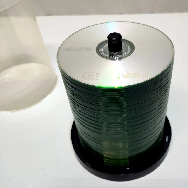 MEMOREX CD-R RECORDABLE 52X 700MB 80 Min 100 Disc Spindle Writable ...