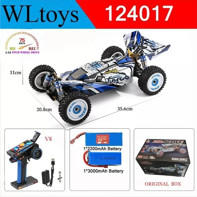 WLTOYS 124017-V8 1/12 2.4G 4WD 75km/h High Speed Brushless Metal ...