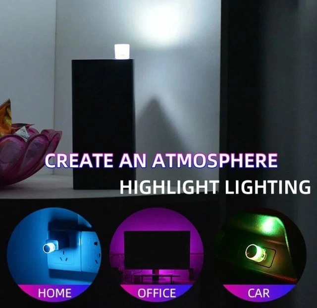 MINI USB CHANGING Colours Atmosphere Flash Twinkle Room Mood Night ...