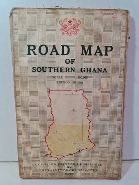 ROAD MAP OF Southern Ghana (1965 edition) £19.97 - PicClick UK