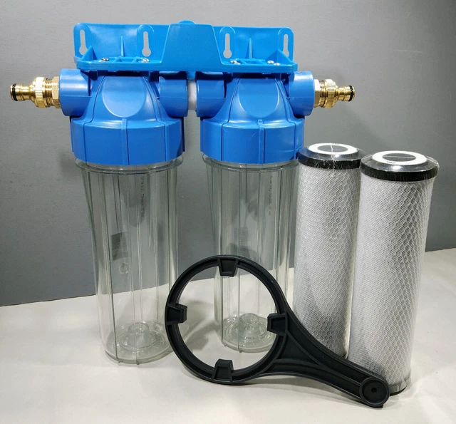 2 STAGE HMA High Flow Water Filter KOI Pond Dechlorinator Chlorine ...
