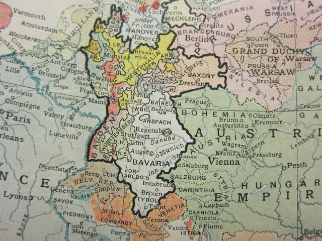 MAP/BATTLE PLAN ~ Europe Confederation Of Rhine Peace Of Tilsit To War ...