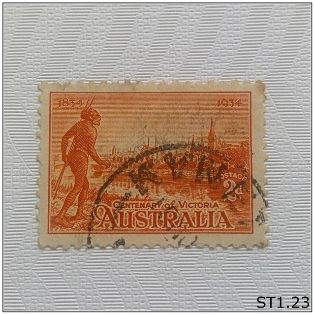 AUSTRALIA POSTAGE STAMP 2d Centenary of Victoria 1934 Red EUR 0,91 ...