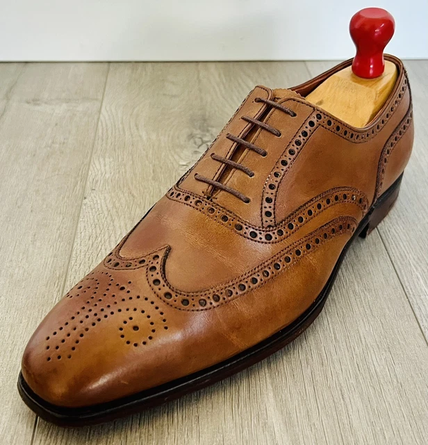 CROCKETT & JONES 'Clifford' Tan Calf Shortwing Wingtip Shoes 9D UK ...