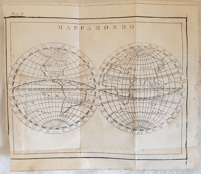 CARTA MAPPAMONDO WORLDMAP Planisfero Mondo World Buffier 1750 EUR 100 ...