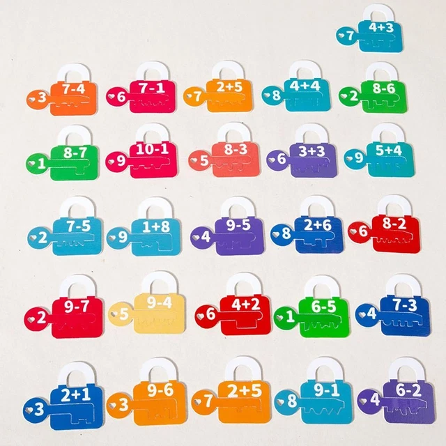 EDUCATIONAL MATH MANIPULATIVES Alphabet Learning Lock Toys for 3 4 5 ...