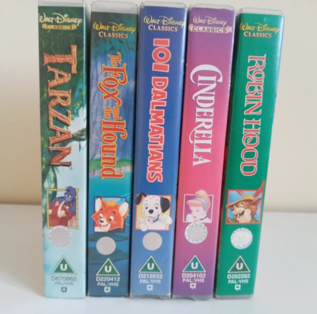 DISNEY CLASSICS VHS Tape Five 5 Bundle, The Fox and the Hound, 101 ...