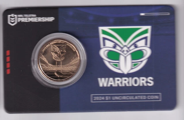 AUSTRALIAN: 2024 $1 Nrl Rugby New Zealand Warriors Unc Coin On Card ...