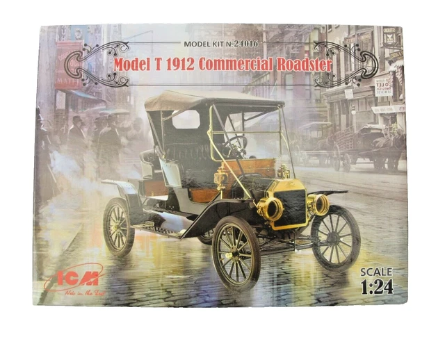ICM 1:24 SCALE Model T 1912 Roadster Plastic Model Car Kit #24016 ...