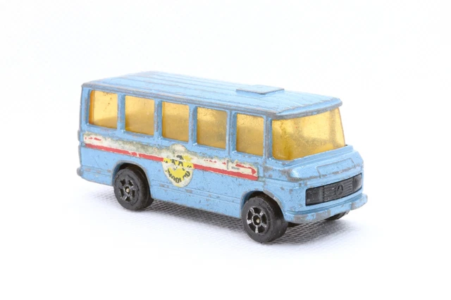 1976 CORGI JUNIORS Mercedes-Benz Blue School Bus UK Vintage Grande ...