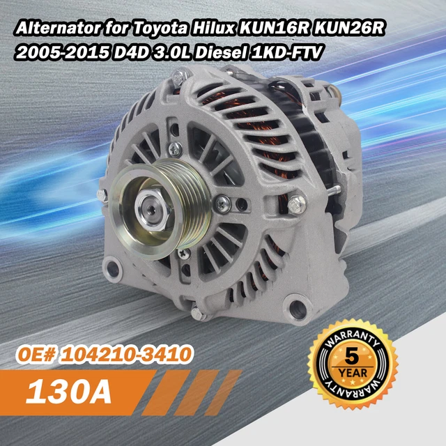 ALTERNATOR 130A FOR Toyota Hilux D4D KUN16 KUN26 1KD-FTV 3.0L 05-15 ...