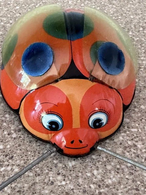 VINTAGE METAL LADY Bug-Wind Up Tin Toy- works $35.00 - PicClick