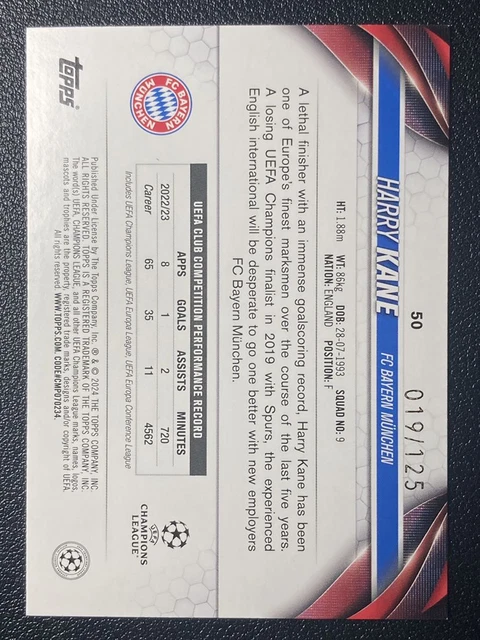 HARRY KANE #/125 uefa 2024 Topps Competition Chrome Ucc EUR 1,84 ...