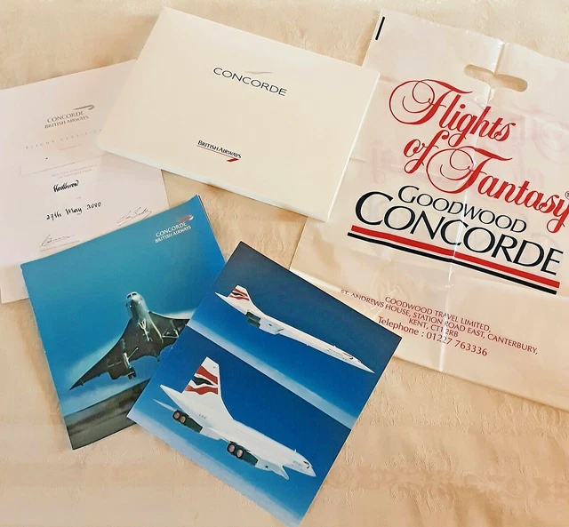 BRITISH AIRWAYS CONCORDE White Plastic in Flight Folder Document Case ...