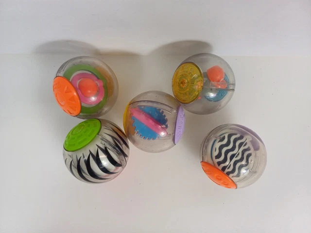 VINTAGE FISHER PRICE PEEK A BLOCKS ROLL-A-ROUNDS 5pc SENSORY SET £12.99 ...