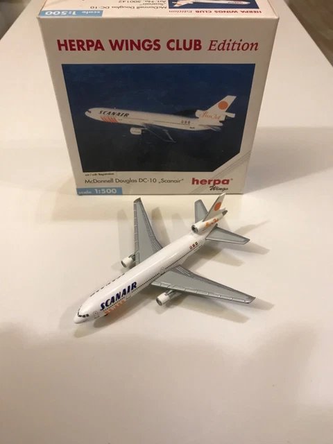 HERPA WINGS 1:500 McDonnell Douglas DC10 Scanair Wings Club Modell 1999 EUR 8,99 - PicClick DE