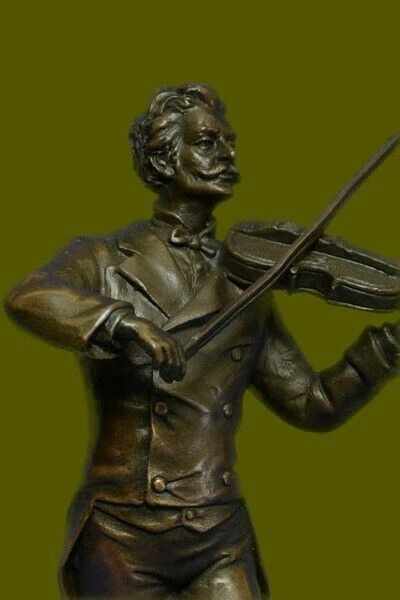 BRONZE FIGURE SCULPTURE Johann Strauss Violin Playing Hand Made ...