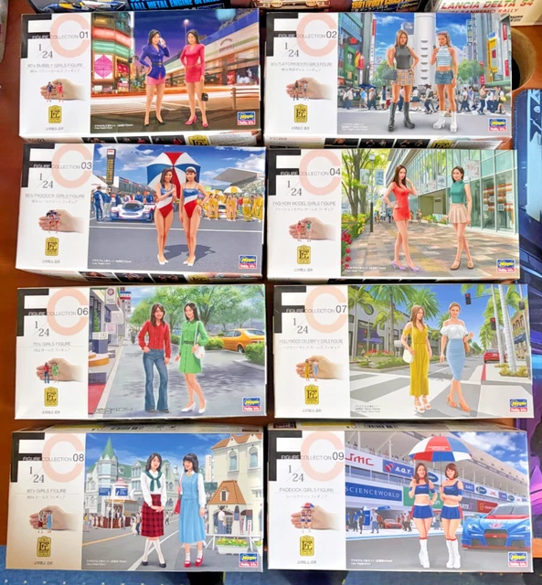 HASEGAWA FIGURE COLLECTION Konvolut 8 verschiedene Bausätze im Maßstab ...