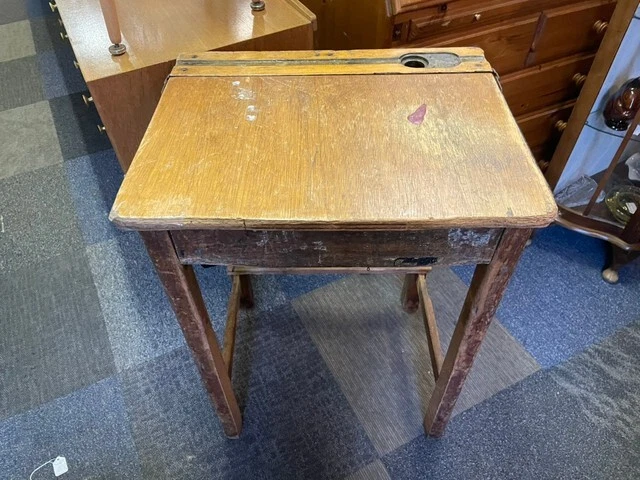 VINTAGE OLD SCHOOL desk stage prop from BLOOD BROTHERS in the 1990's ...