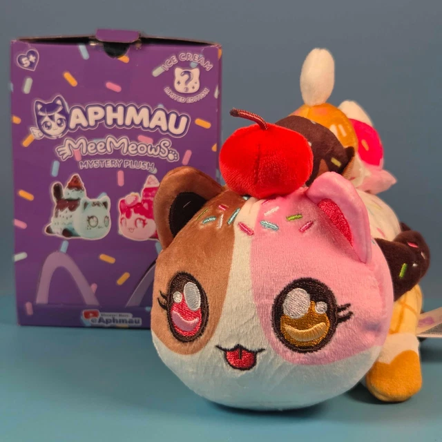 APHMAU MEEMEOWS ICE Cream Plush - Neapolitan Cat 15cm/6inch Open Box £ ...