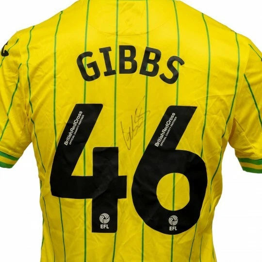 MATCH ISSUED/SIGNED LIAM GIBBS Norwich City Football Shirt - 2022/23 ...