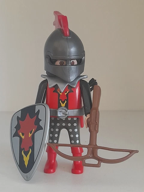 PLAYMOBIL CHEVALIER dragon rouge pour château Novelmore arbalète roi ...