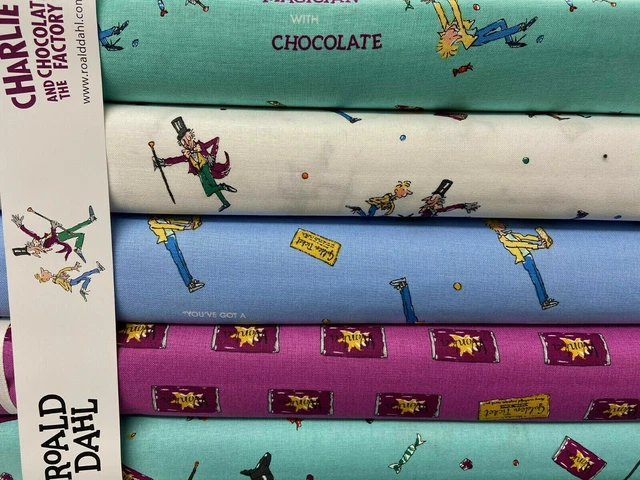 ROALD DAHL CHARLIE And The Chocolate Factory/BFG/Mr Fox Fabric Range ...