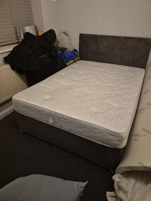 WOODEN BED FRAME With Double Mattress £104.70 - PicClick UK