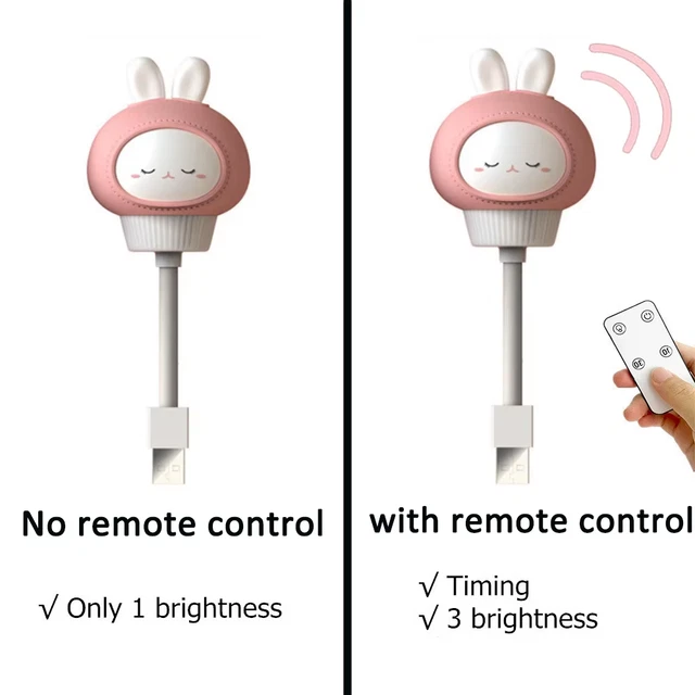 USB CARTOON CUTE Night Light with Remote Control Babies Bedroom ...