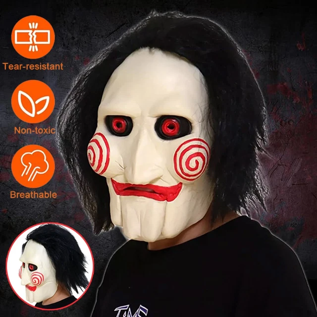 SCARY HALLOWEEN MASK Saw Jigsaw Mask Billy Puppet Mask Horror Latex ...