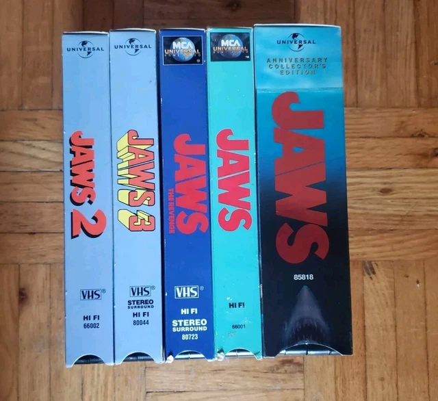 JAWS VHS LOT - Anniversary Collector's Edition Jaws, Jaws 2, Jaws 3, The Revenge $65.00 ...